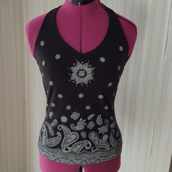 Fashion Bug | Tops | Fashion Bug Halter Top Shelf Bra Sequins M | Poshmark